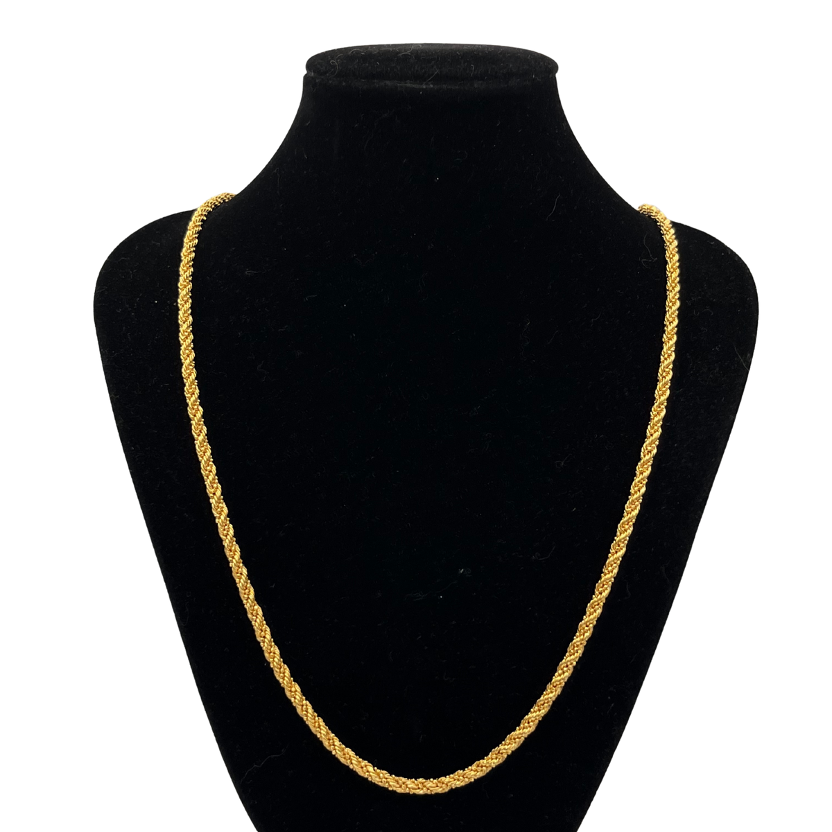 Vintage 22k Yellow Gold 3.3mm Solid Rope Chain Necklace– Daisy Exclusive