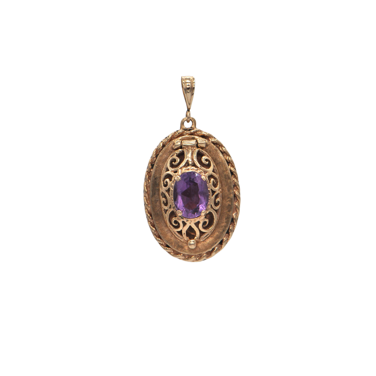 Vintage Singed 'Birks' Amethyst 10k Gold Oval Locket– Daisy Exclusive