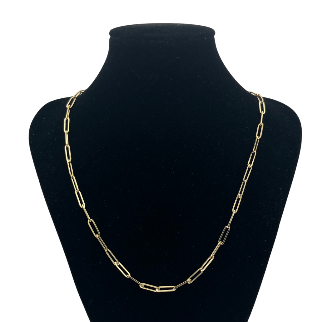 Vintage Italian 14k Yellow Gold 3.4mm Paper Link Chain– Daisy Exclusive
