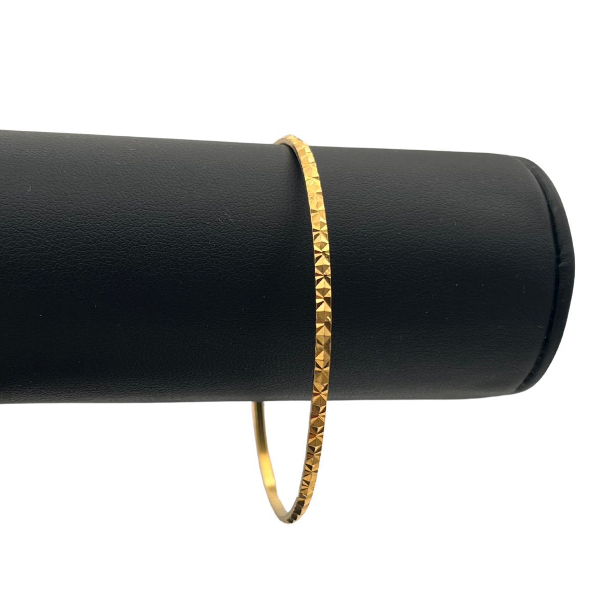 Vintage solid 21k gold bangle with diamond cut motif– Daisy Exclusive