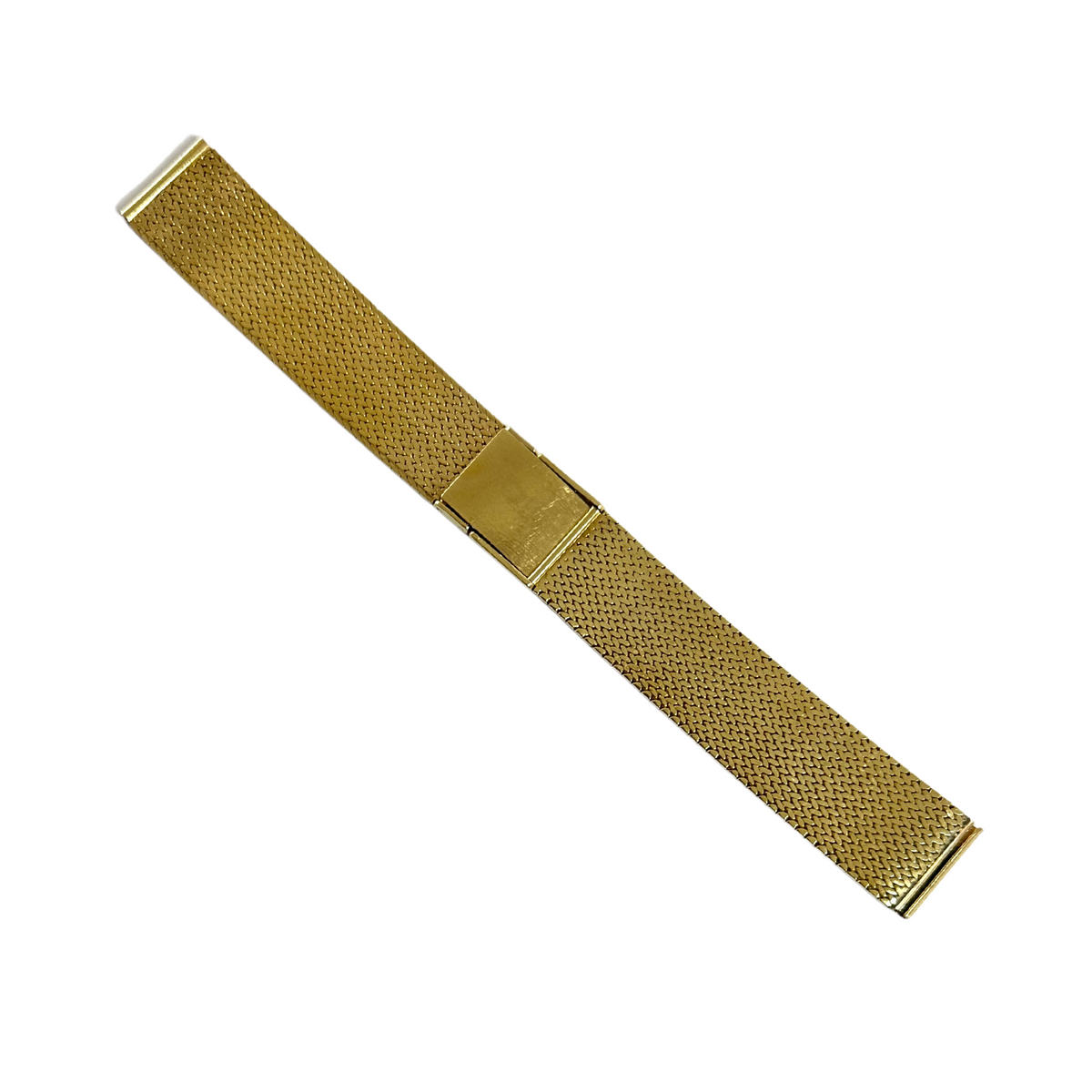 Vintage Italian Slightly Tapered Mesh 18k Gold Watch Strap with Jewelr ...